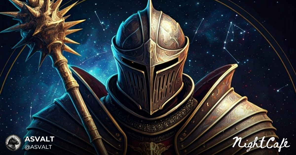 Knight - Knight with Spiked Staff in Constellation Setting