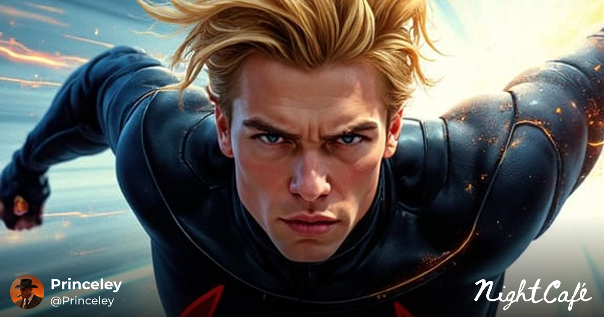 Heroic Speedster Surges Forward in Comic Book Cove... - AI Art