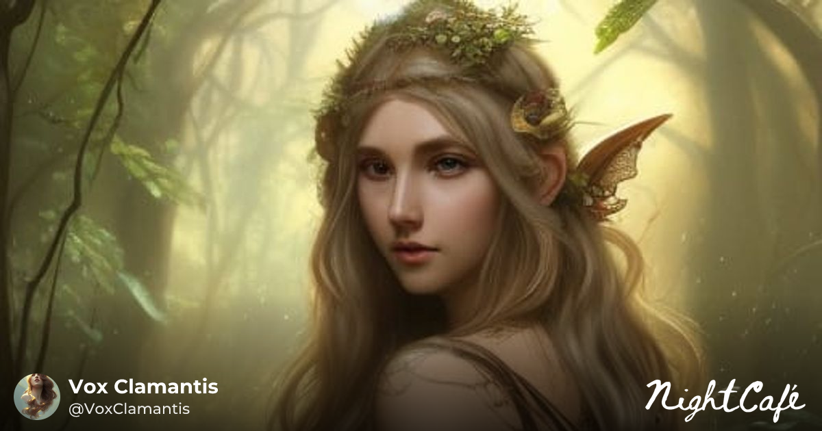 Elf Maid - Elven Woman Portrait in Fairy Forest, Hyperdetail...