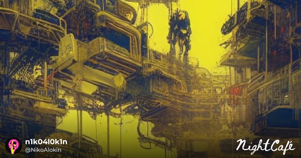 A.I. Oracle #7 - Yellow Cybernetic Texture in Cyberpunk Styl...