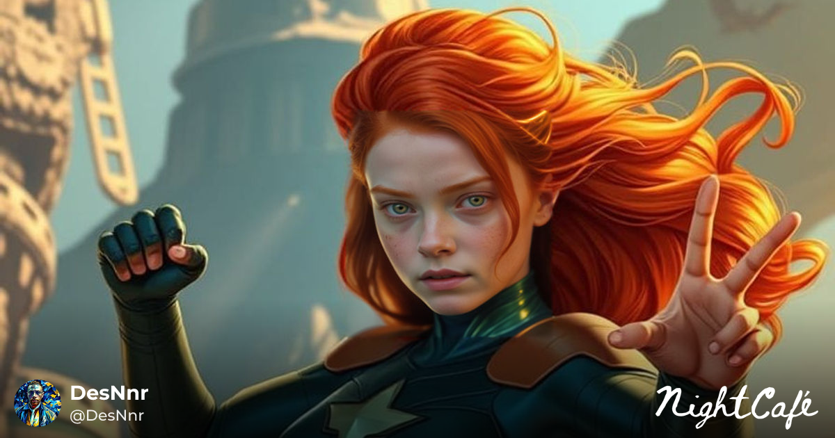Starfire Alien Princess Concept Art: Orange Skin, ... - AI Art