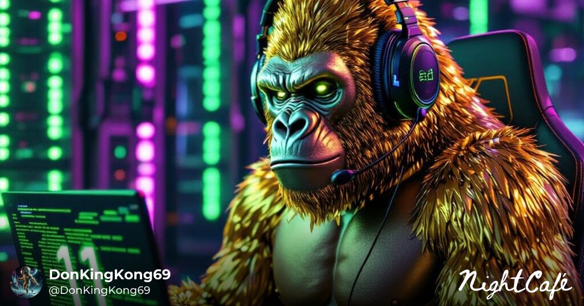 Data Center Gorilla - Cyberpunk Gorilla Coding in Neon Data ...
