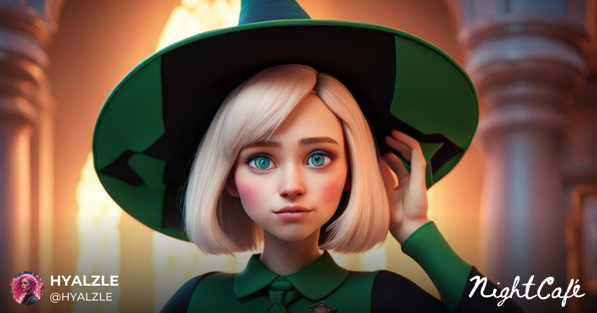 Slytherin Girl - Blonde Witch Teenager in 3D Digital Art Sty...