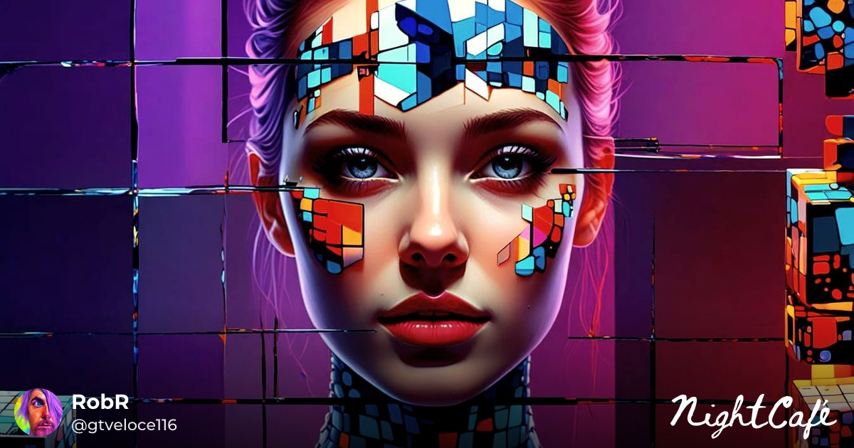 Abstract Eroded Checkerboard Pattern with Inverted... - AI Art