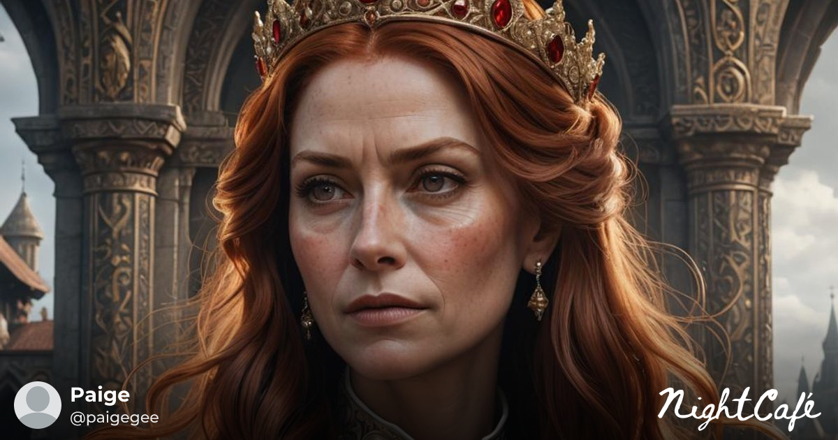 Hyperrealistic Portrait of a Red-Haired Queen - AI Art