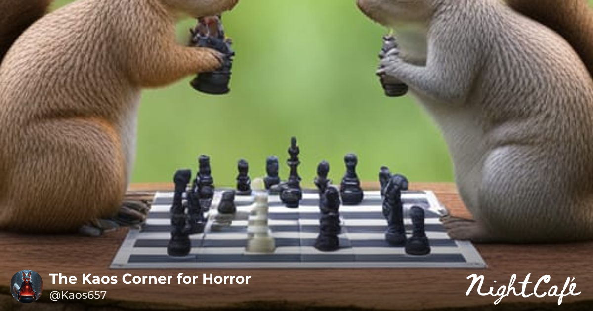 Two realistic squirrels playing chess