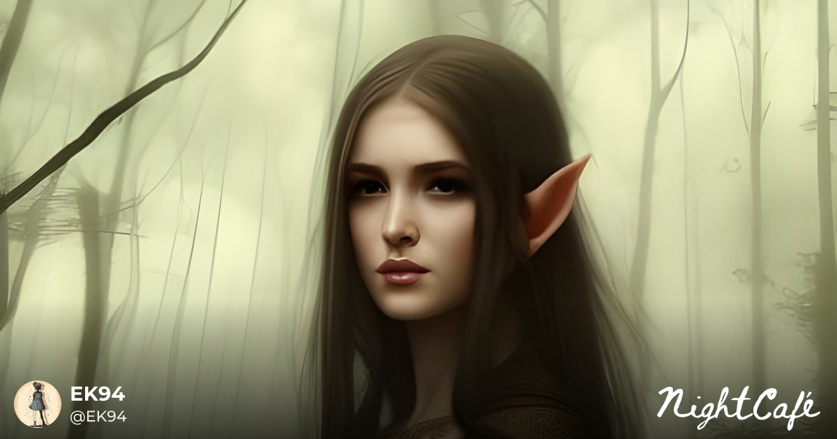 Secrets of the forest - Enchanting Elf Portrait in Misty Fo...
