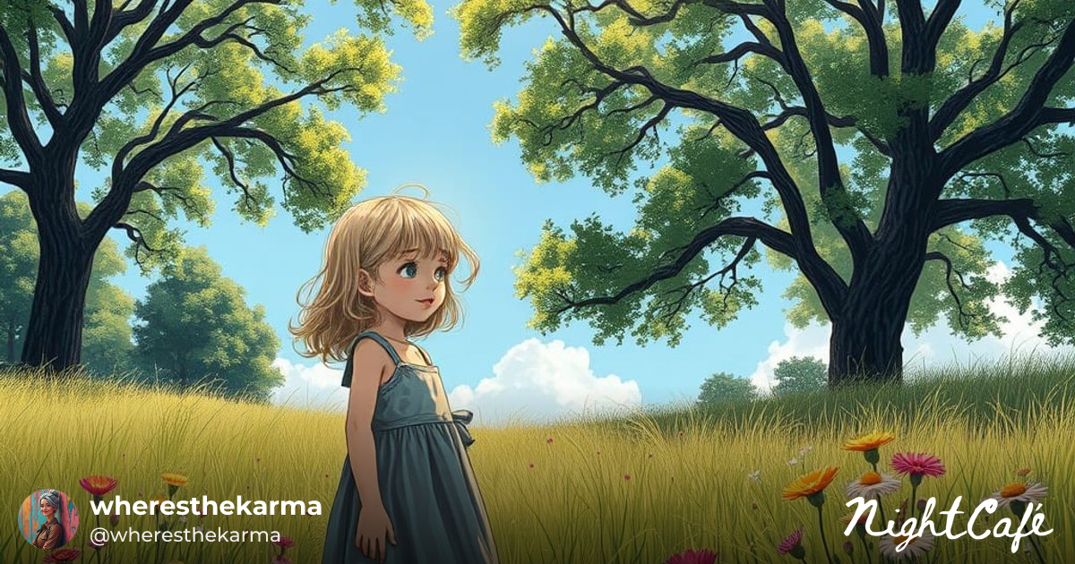 Girl in Meadow: Hyper-Realistic Comic Book Illustr... - AI Art