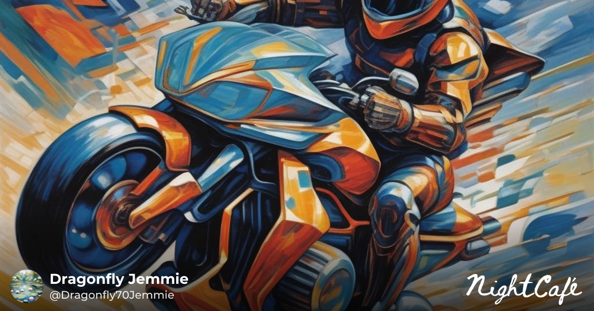 Futurist Motorcycle Art in Geometric Style - AI Art