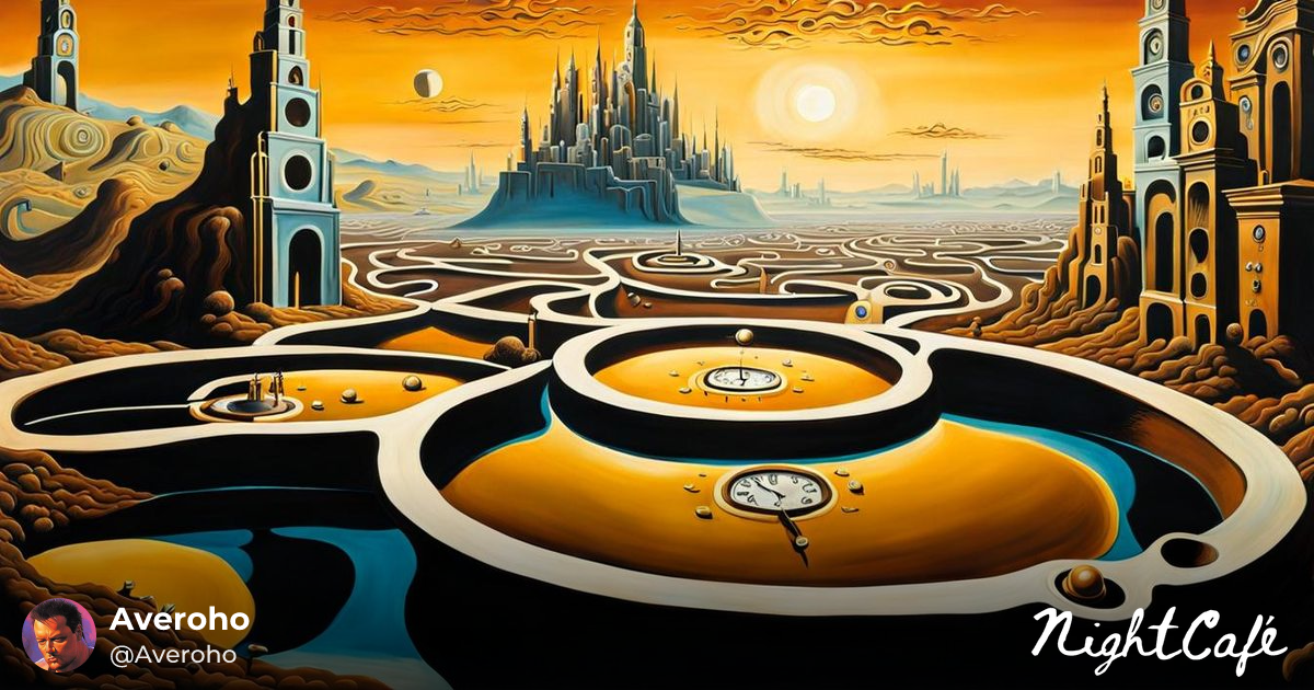 Chronos City - Surreal Cityscape with Melting Clocks in Dre...