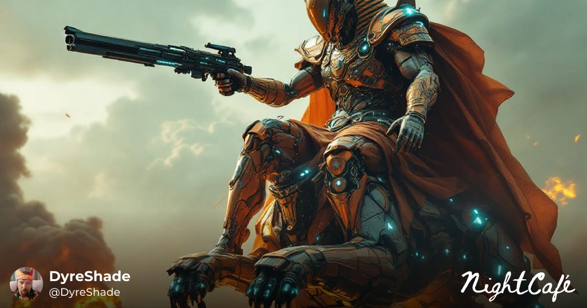 The Draden - Alien Roman Emperor on Flying Sphinx in Cyberp...