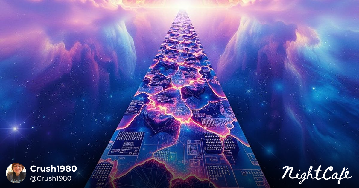 pathway - Astral Cosmic Pathway in Vibrant Holographic Styl...