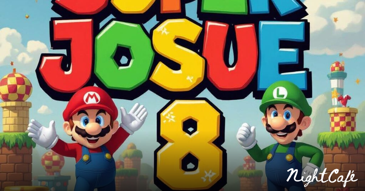 MARIO BROS PARA CUMPLEAÑOS CON SUS LETRAS CARACTERISTICOS DEL PERSONAJE QUE DIGA SUPER JOSUE 8
