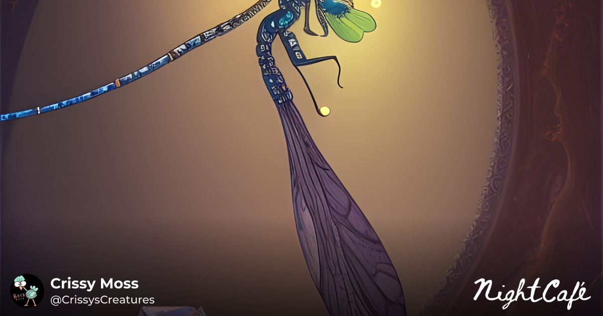 Alien Bug - Ornate Dragonfly Pin with Gems and Silver Filigr...