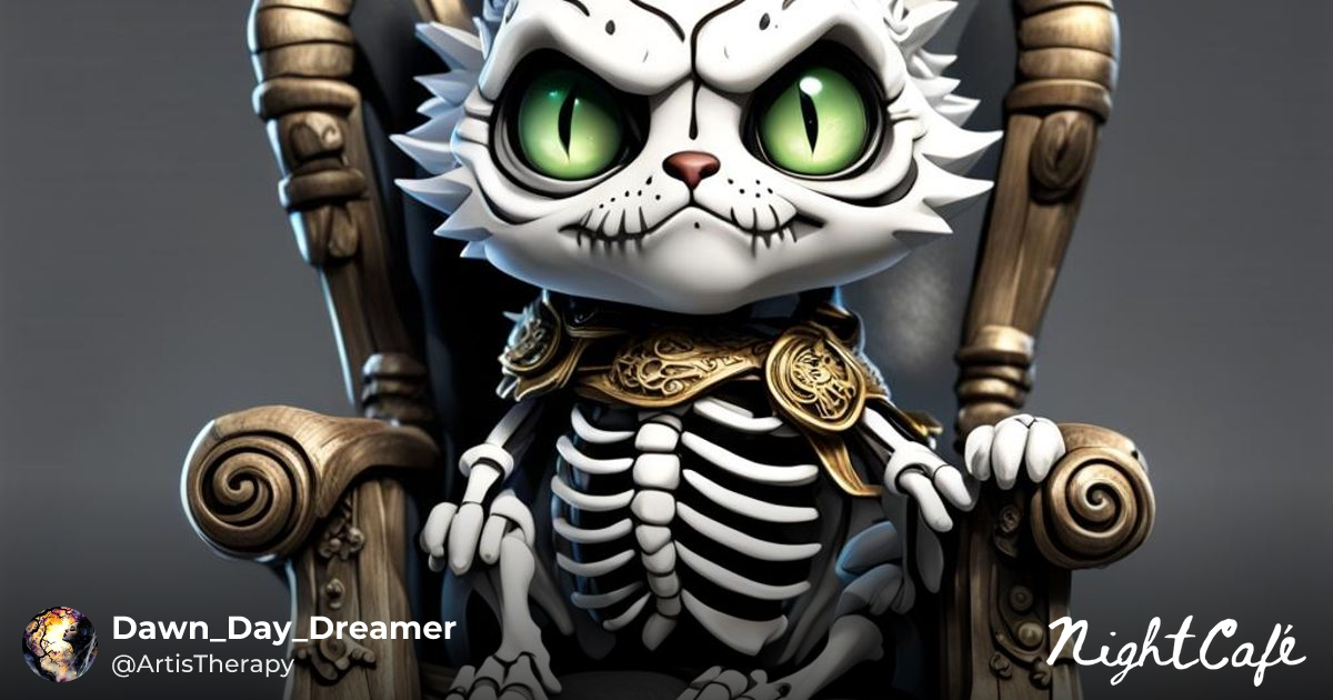 Grimace - Chibi Skeleton Cat in Dragon Costume