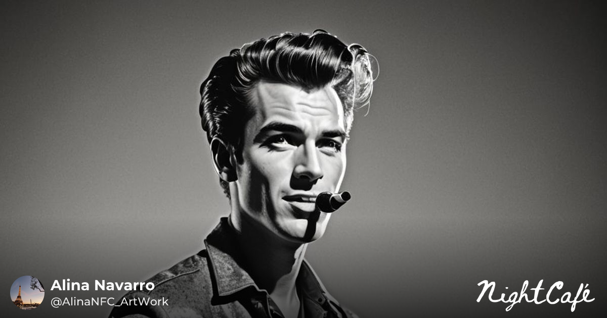 Retro Pop Art Portrait of Rockstar with Pompadour - AI Art