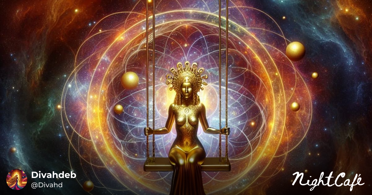 Afrofuturist Goddess on Cosmic Swing to Another Wo... - AI Art