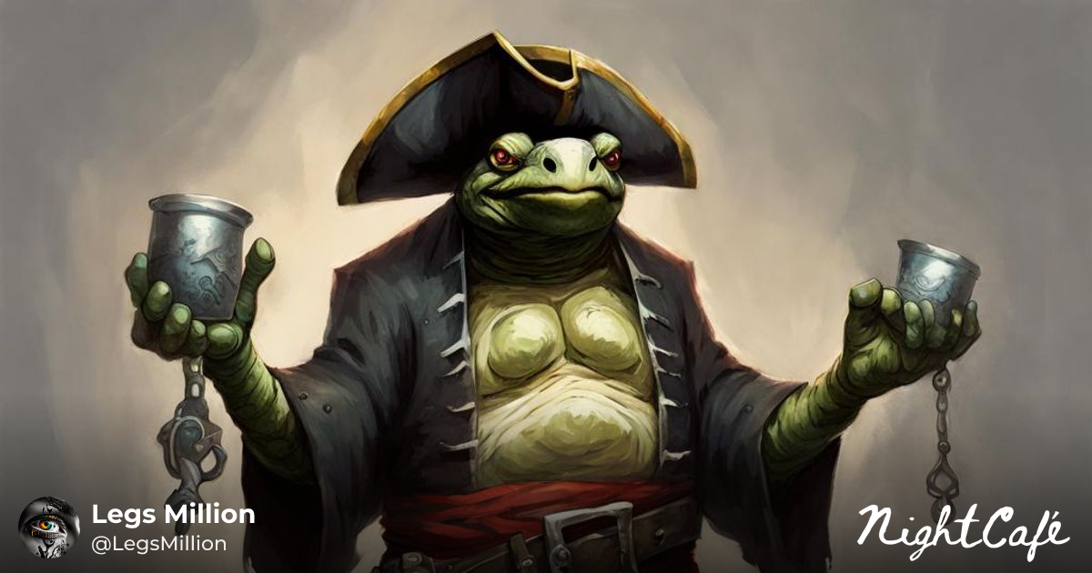 The Crewmate - Sinister Pirate Turtle Monk in Fantasy Art S...