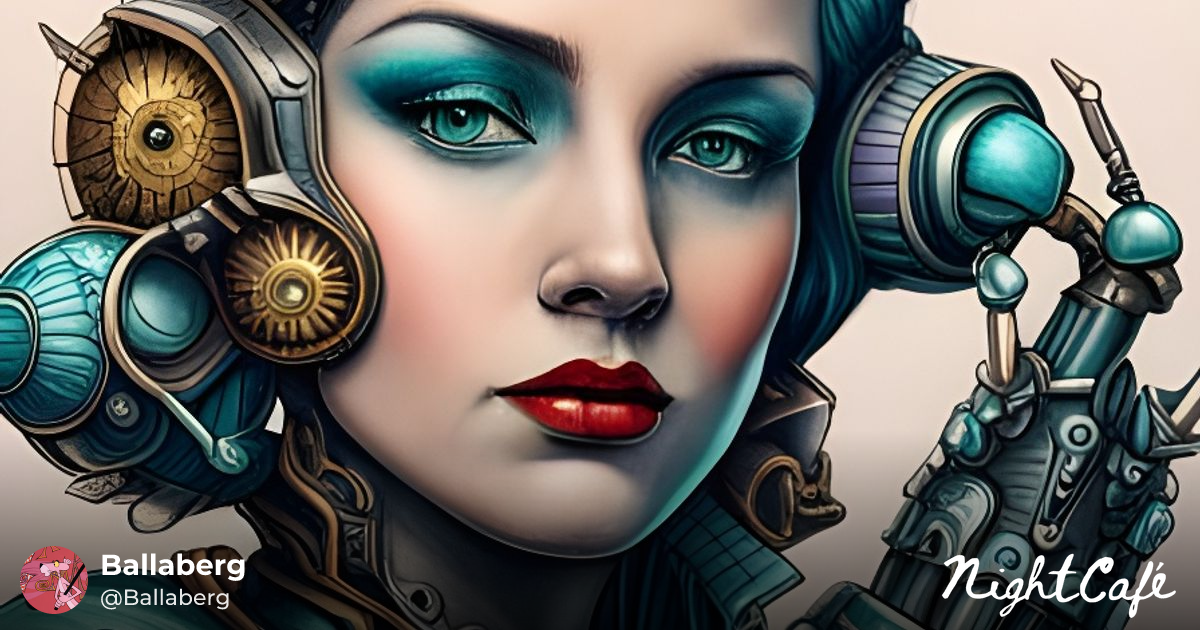 Steampunk Cyborg Girl - Steampunk Bugs with Iridescent Armor