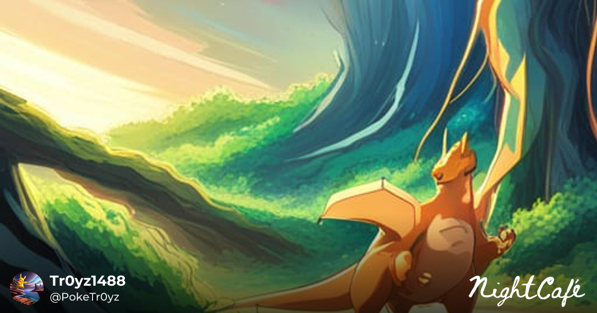 Charizard Walking thru the forest - Charizard in Forest: An...