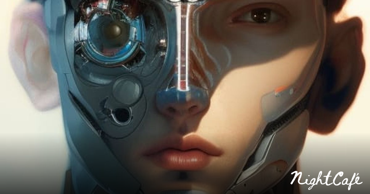 Cyborg Boy Portrait in Hyperdetailed Digital Art - AI Art