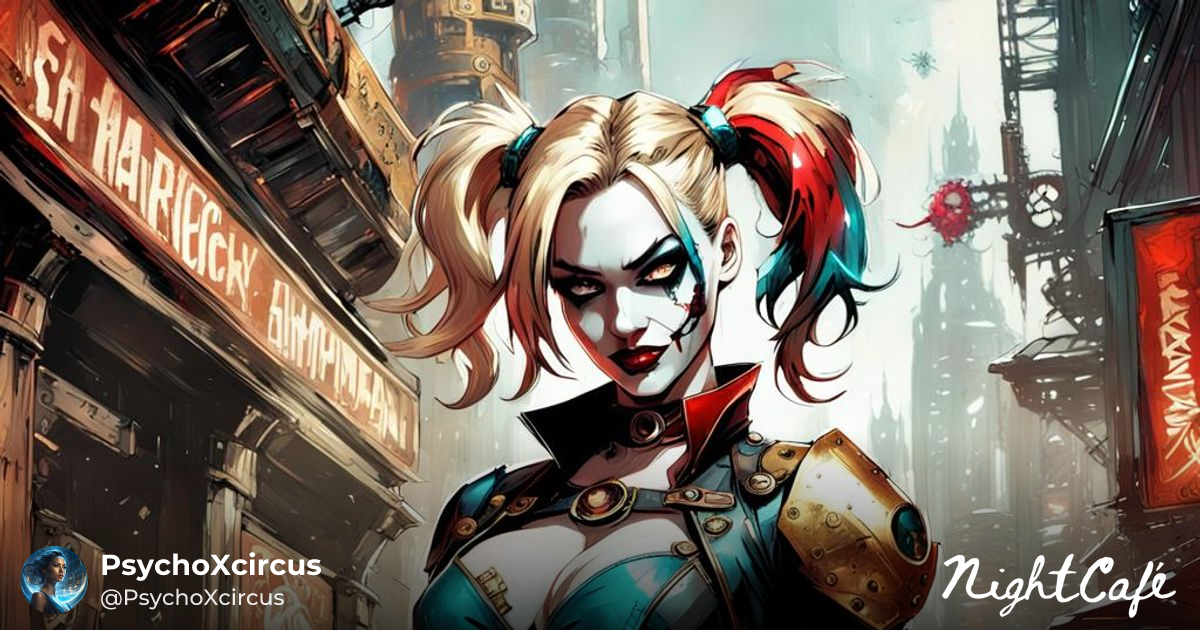 Harley Quinn - Steampunk Harley Quinn in Digital Art Style