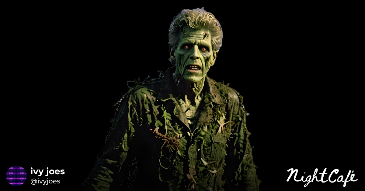 Ted Danson Zombie on Beach in 1980s Attire - AI Art