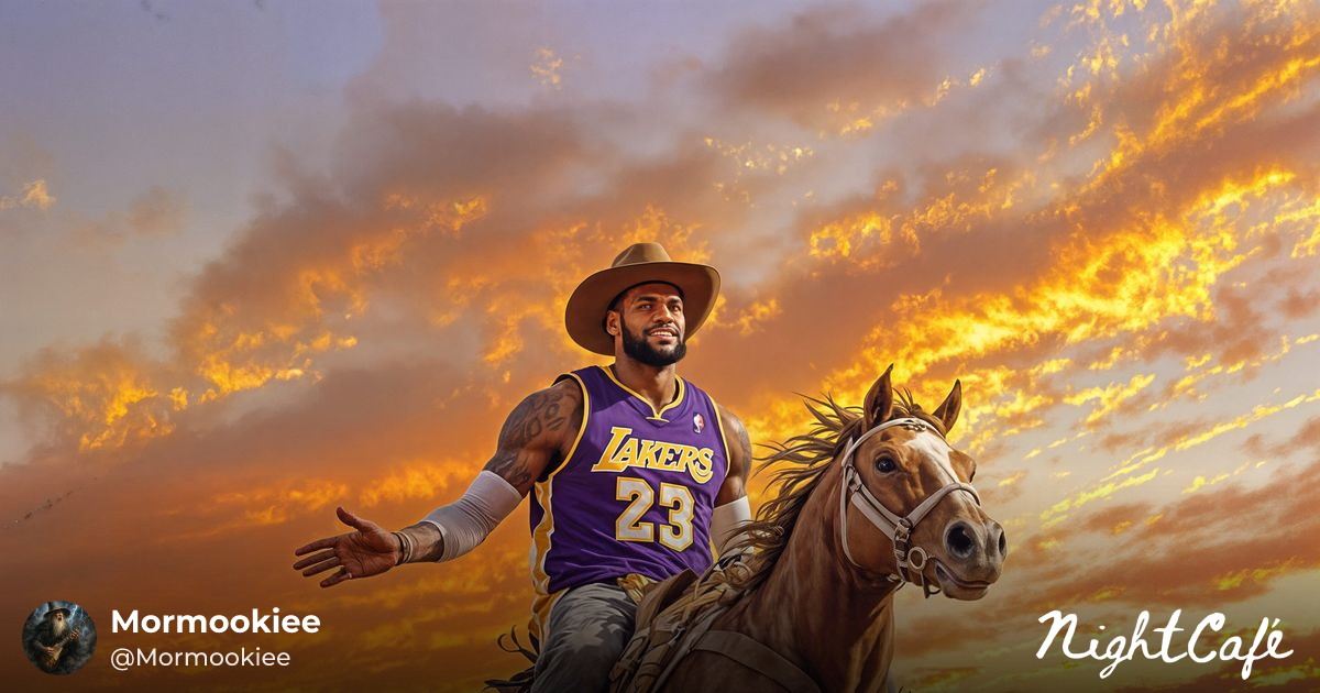 LeBronco James - LeBron James in a Cowboy Hat Rides a Bronco...