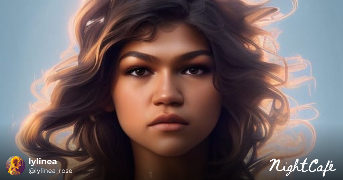 Zendaya - Zendaya Portrait in Hyperdetailed Digital Art Sty...