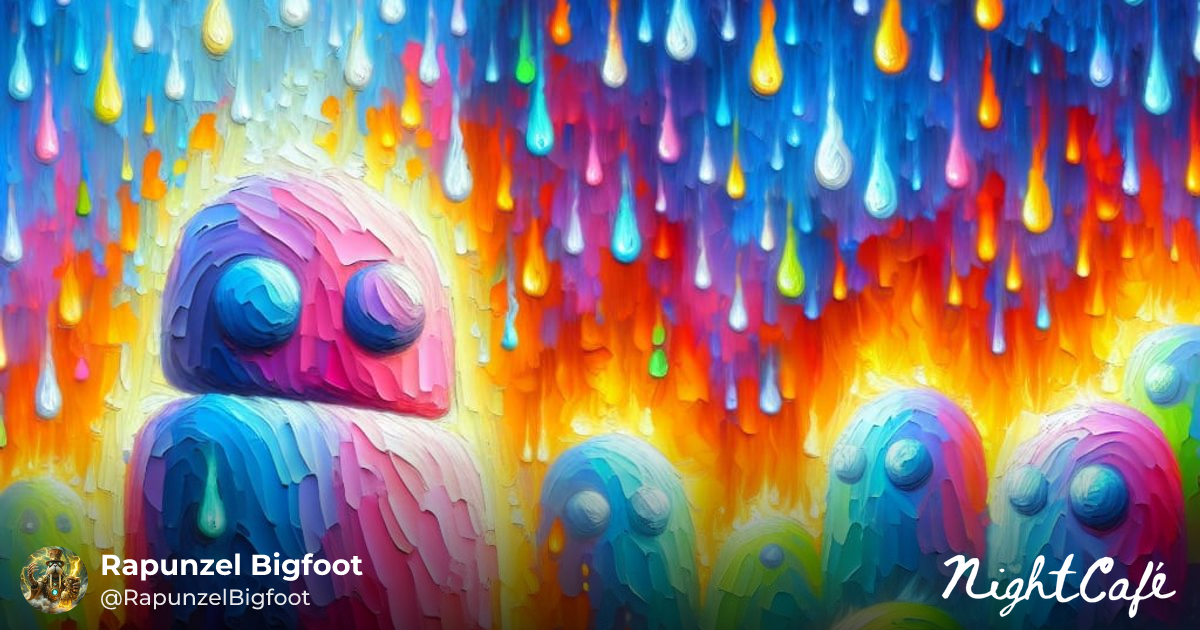 The Pastel Rain Drops Soothe The Flaming Neon Bean Monsters