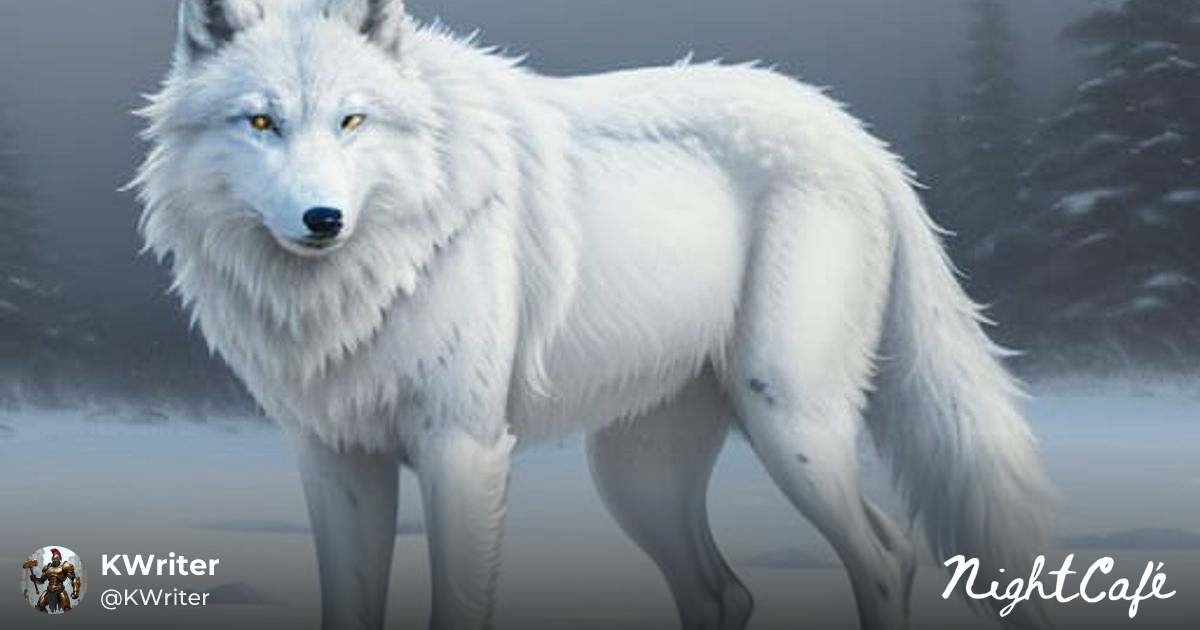 A stunning Arctic wolf stalking across the frozen ... - AI Art