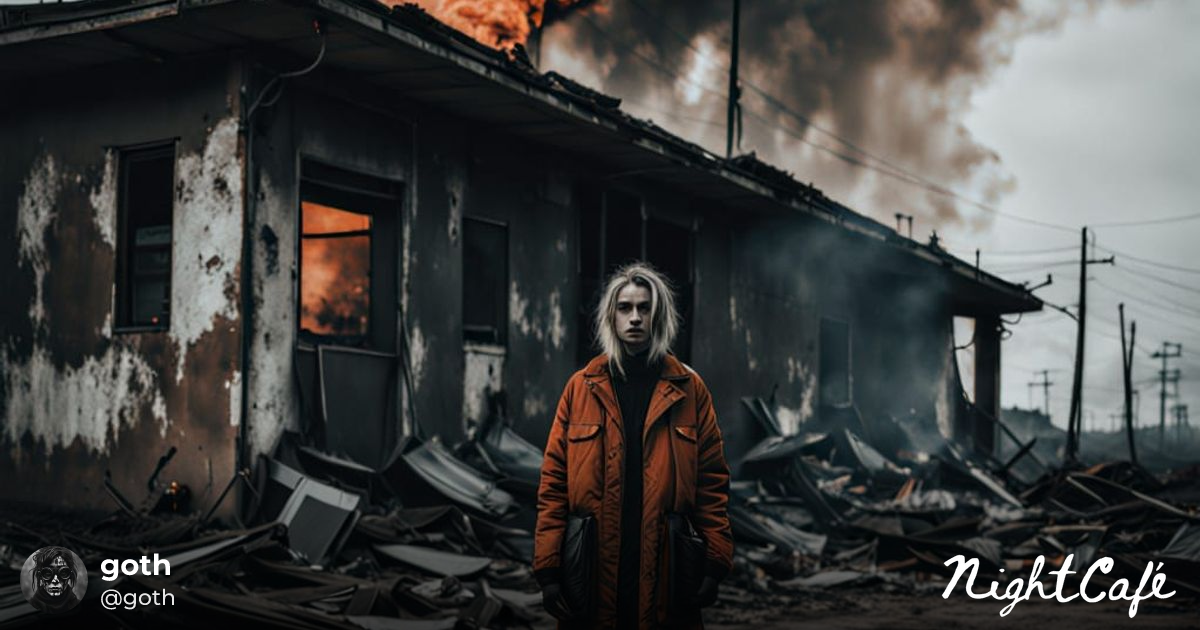 Goth Fashion Model in a Dystopian Apocalypse - AI Art