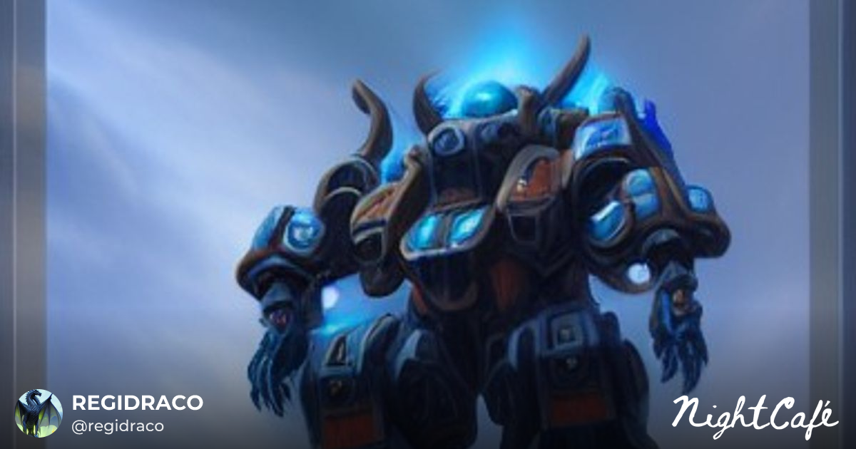 Ocean Devourer Mech Overlord: Digital Oil Painting - AI Art