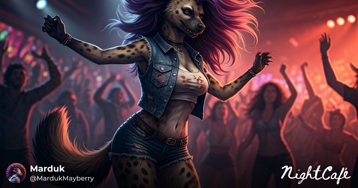 Scuzzy on the Floor - Punk-Rock Hyena Dances in Neon Disco