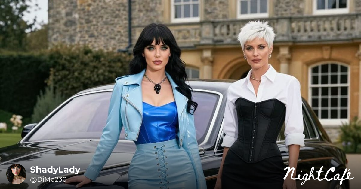 Alys &Cassandra ready - Two Women Posing with Luxury Car and...