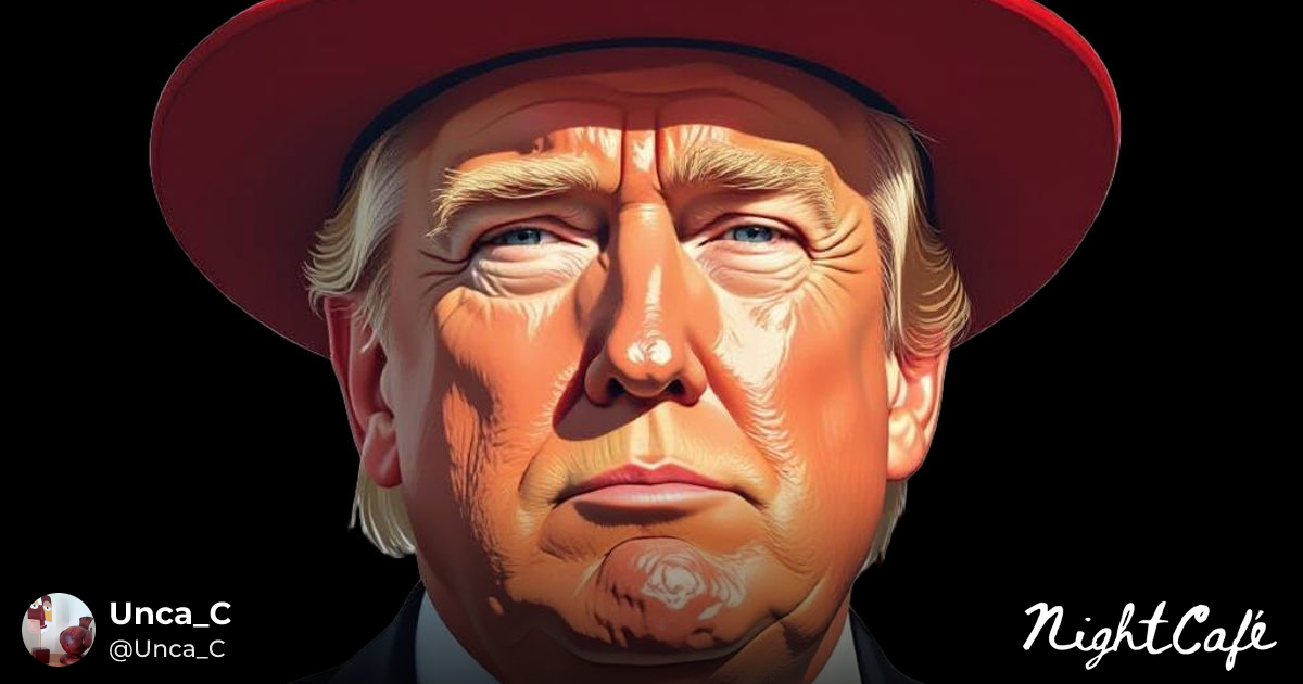 Donald Trump in Red Hat: Hyperrealistic Portrait - AI Art