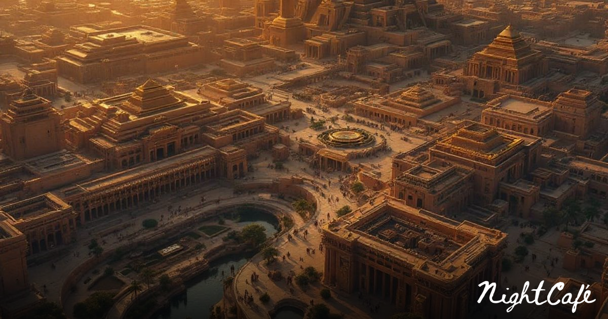 create a city in mesopotamia - Mesopotamian Cityscape with G...