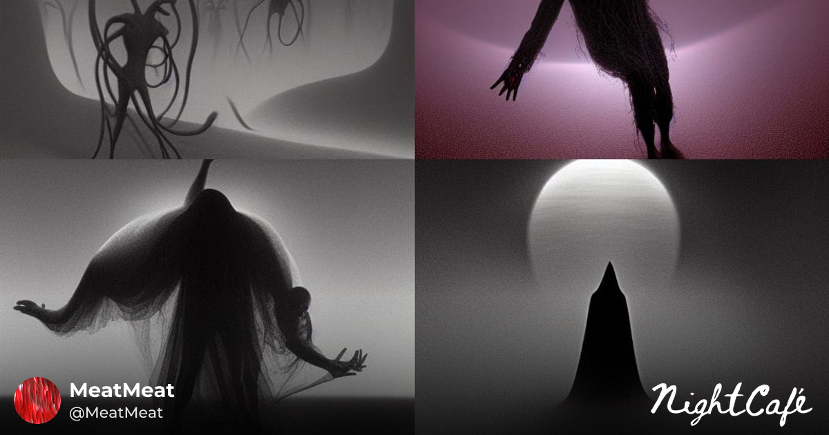 Surreal Witch Dance in Dark Digital Art Style - AI Art