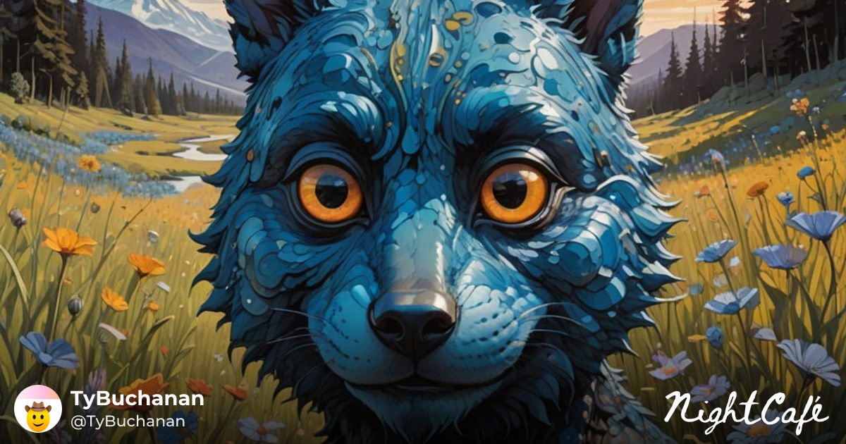 Bluey in a field. - Enchanted Bluey in a Dreamlike Field