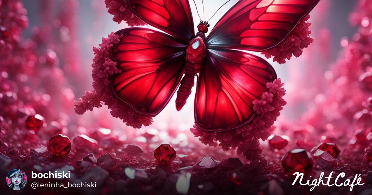 Ruby butterfly - Crystal Ruby Butterfly: Epic Digital Matte...