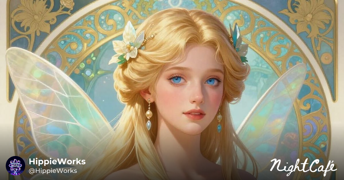 Fairy Queen Goddess Princess with Blonde Hair and ... - AI Art