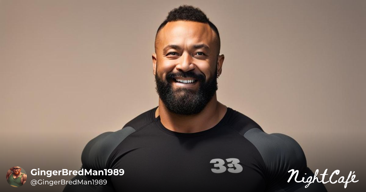 Muscular Bodybuilder with Distended Abdomen - AI Art