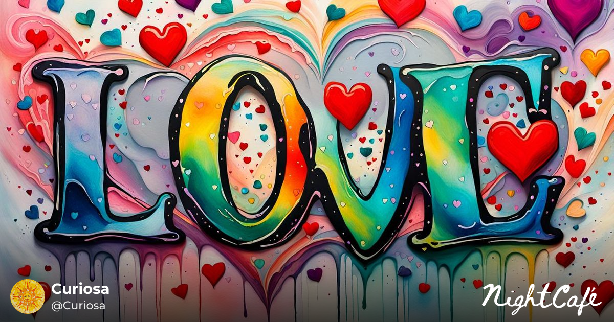 Love - Colorful Expressionist Painting of Love with Acrylics