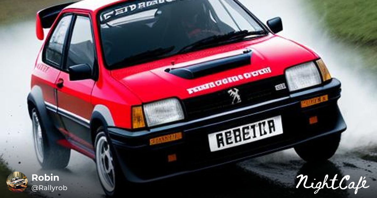 Peugeot 205 GTI Jumps in Scottish Rally, Anime Sty... - AI Art