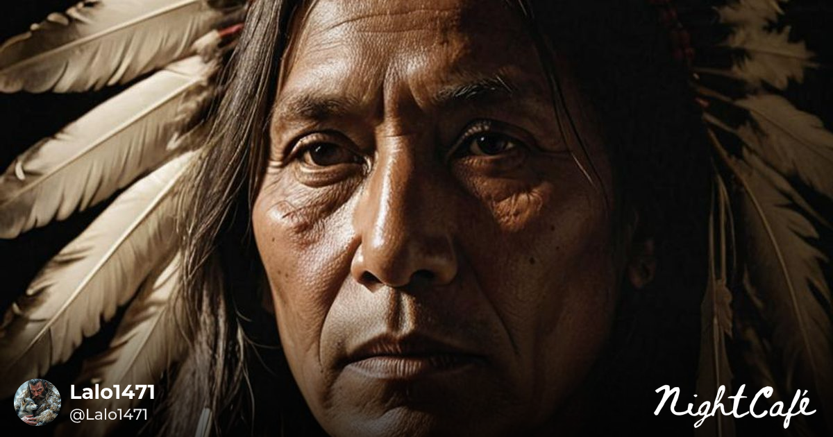 Chief Lakota Sioux - Lakota Sioux Chief: Dramatic Chiaroscur...