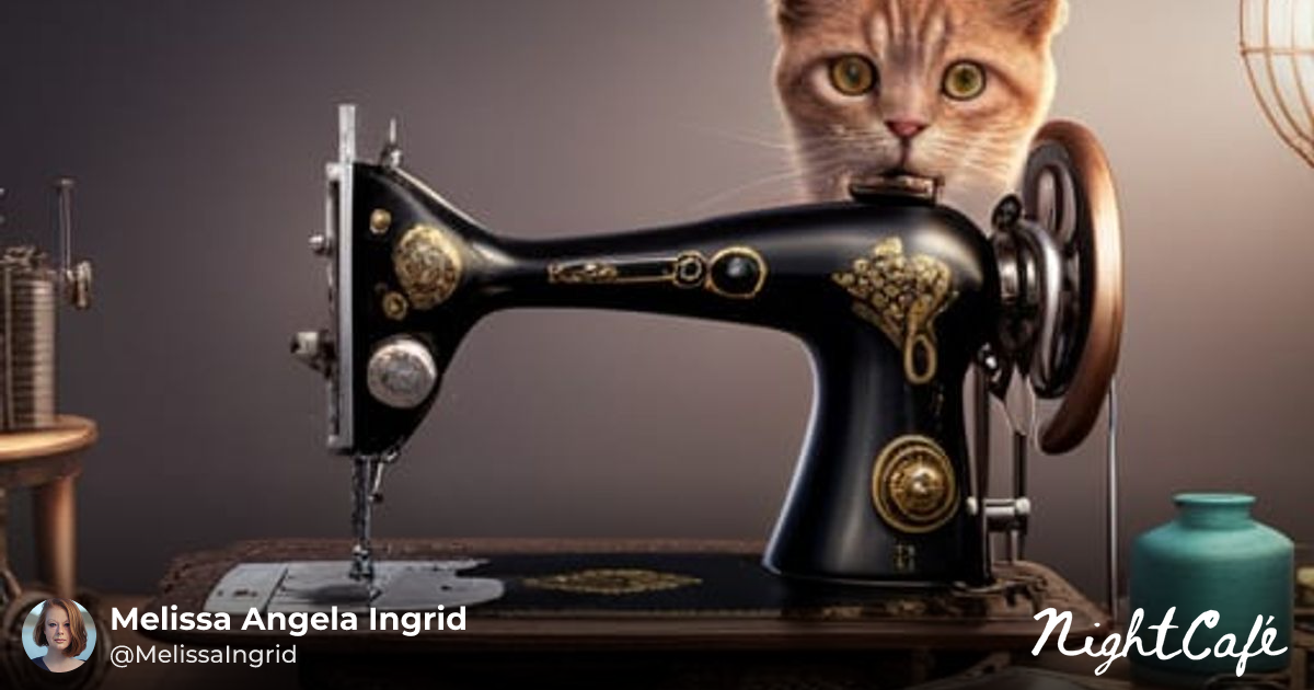 sewing machine - Steampunk Cat Sewing Machine: Detailed Matt...