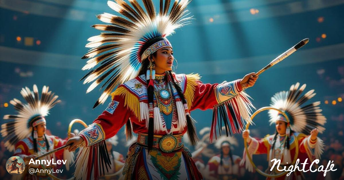 Native Dancer Plays Basketball: Matte Painting Sty... - AI Art