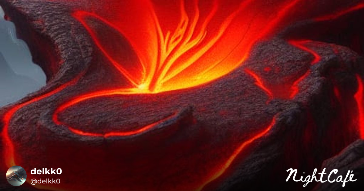 Heart lava - Heart Lava: Detailed Matte Painting in Deep Col...