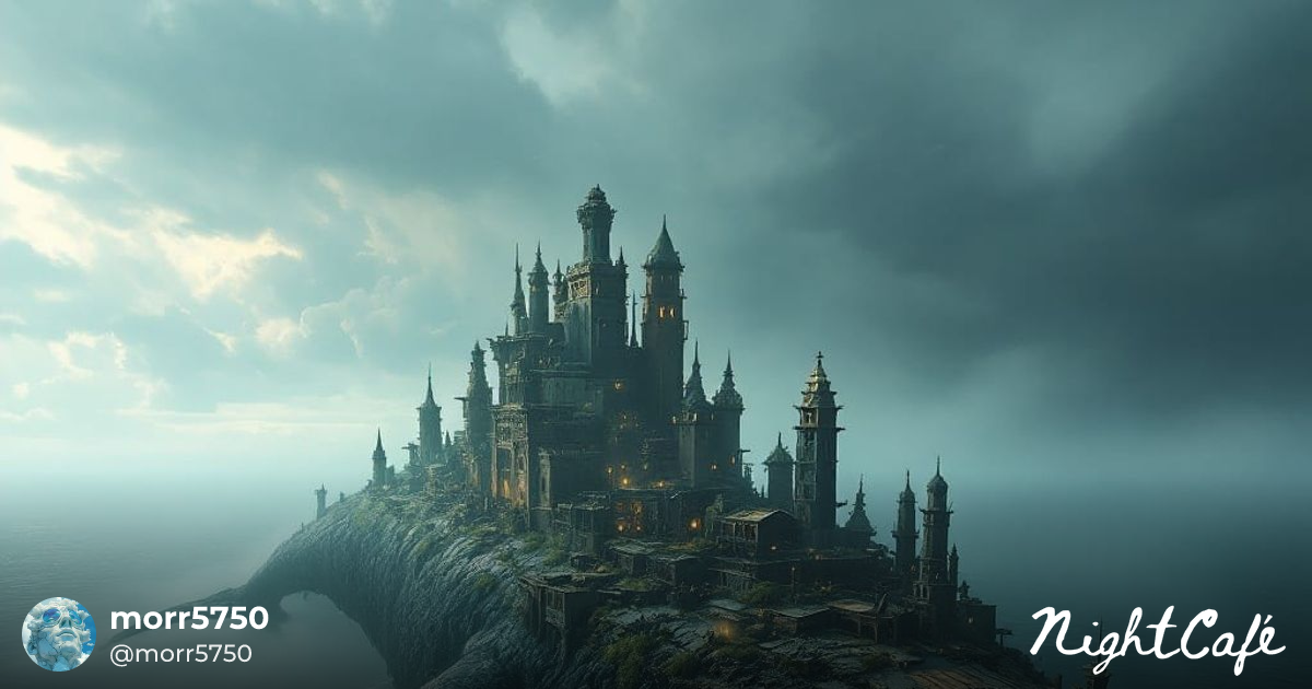 Whale City: Ancient Colossus Drifting in Misty Oce... - AI Art