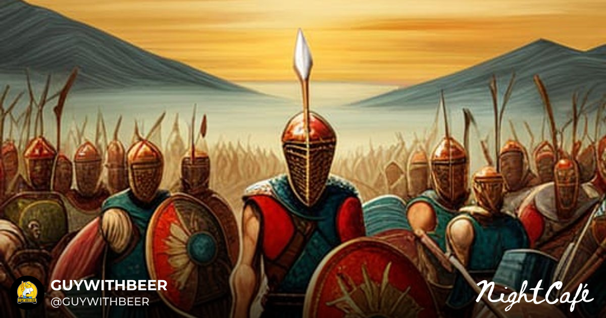 Spartans Marching to Battle: Abstract Art - AI Art